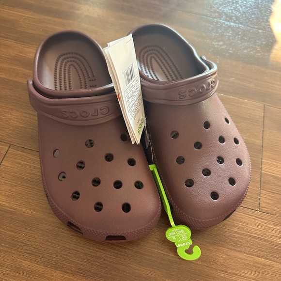 CROCS | Shoes | Nwt Crocs Classic Clogs In Black Cherry Size W9 M7 ...